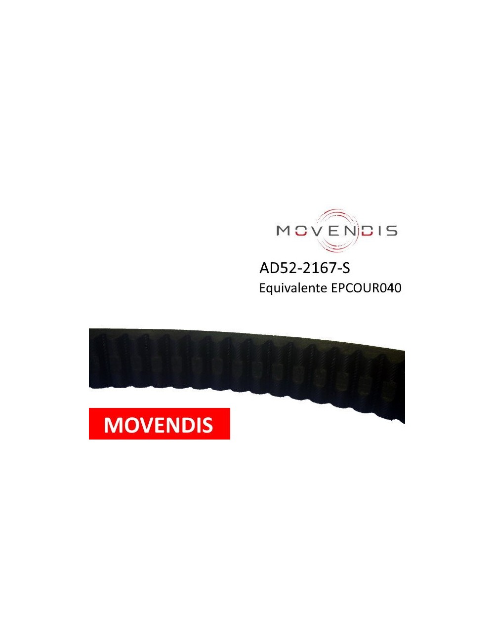 CORREA DE VARIADOR MOVENDIS. BD52-2167-S / 040