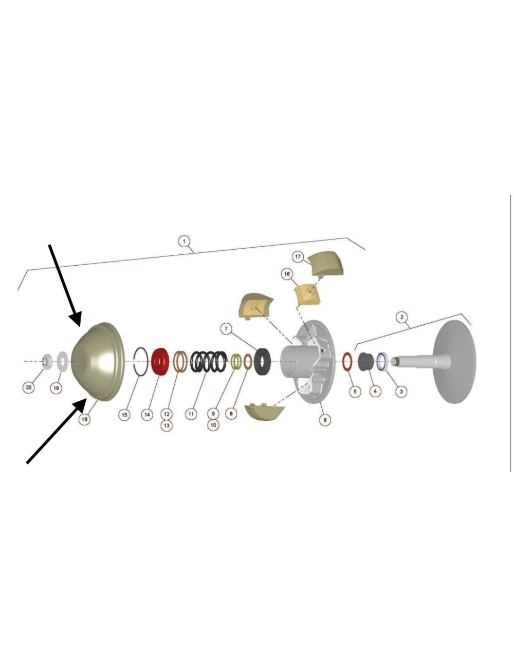 CAMPANA DE VARIADOR DE MOTOR ORIGINAL IBC. MODELO MODERNO